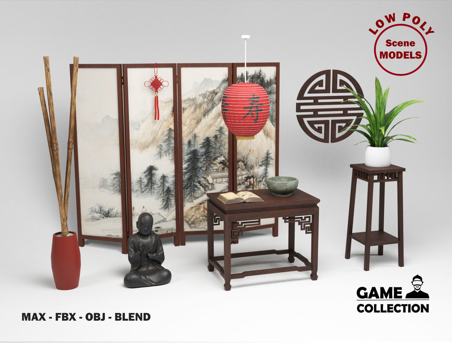 3D model Chinese Props VR / AR / low-poly | CGTrader
