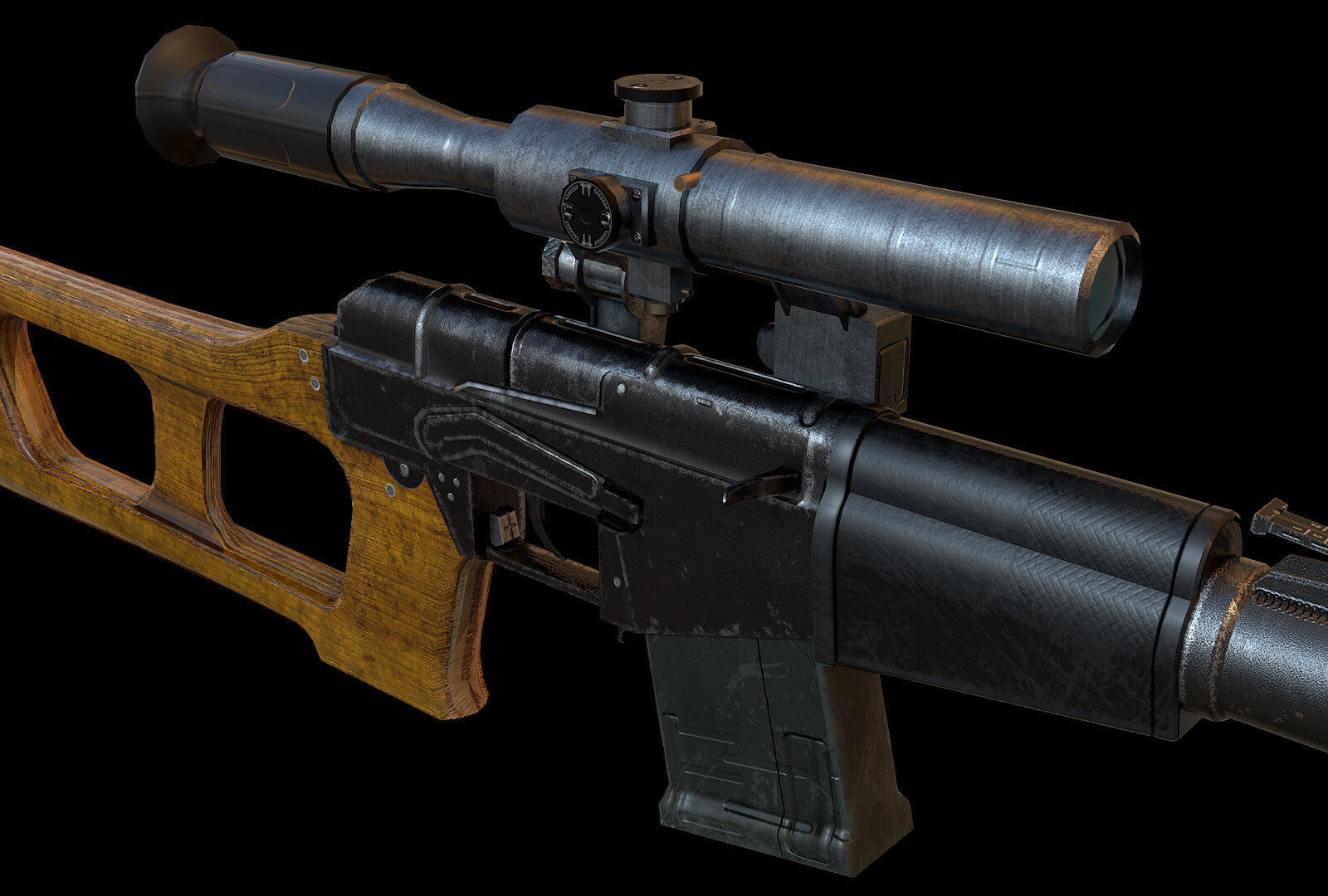 3D model Sniper Rifle Vintorez VSS VR / AR / low-poly | CGTrader