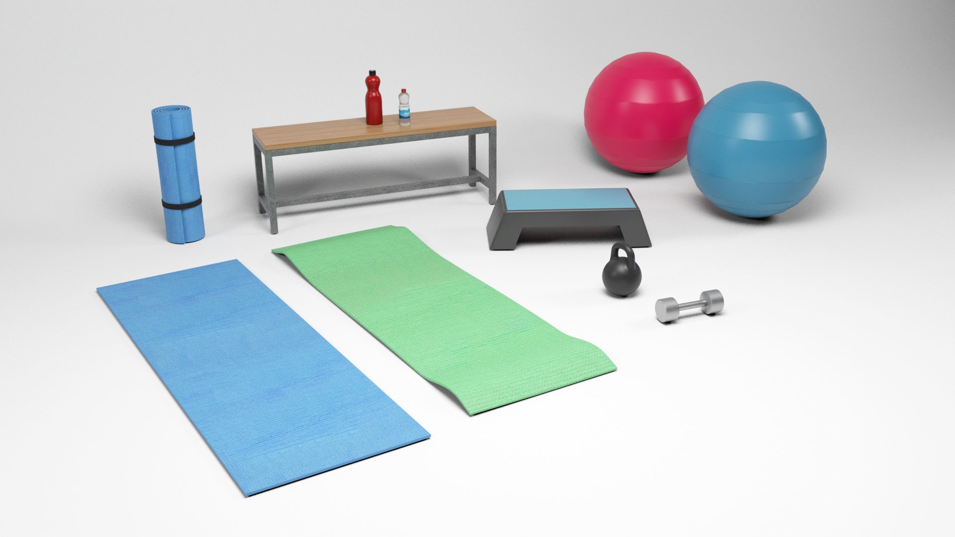 3D model Fitness Props VR / AR / low-poly | CGTrader