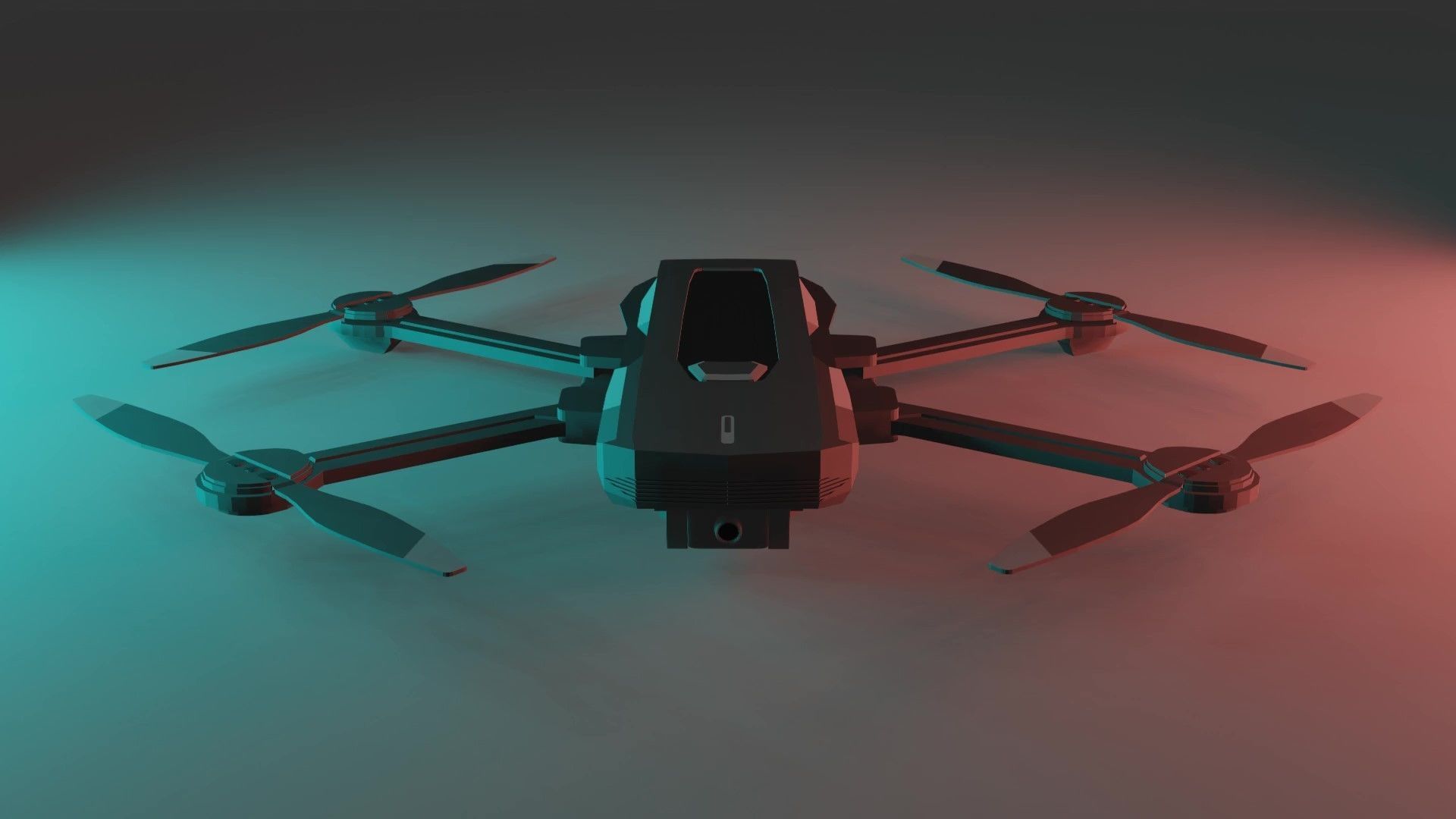quadrocopter drone flying in air 3D model | CGTrader