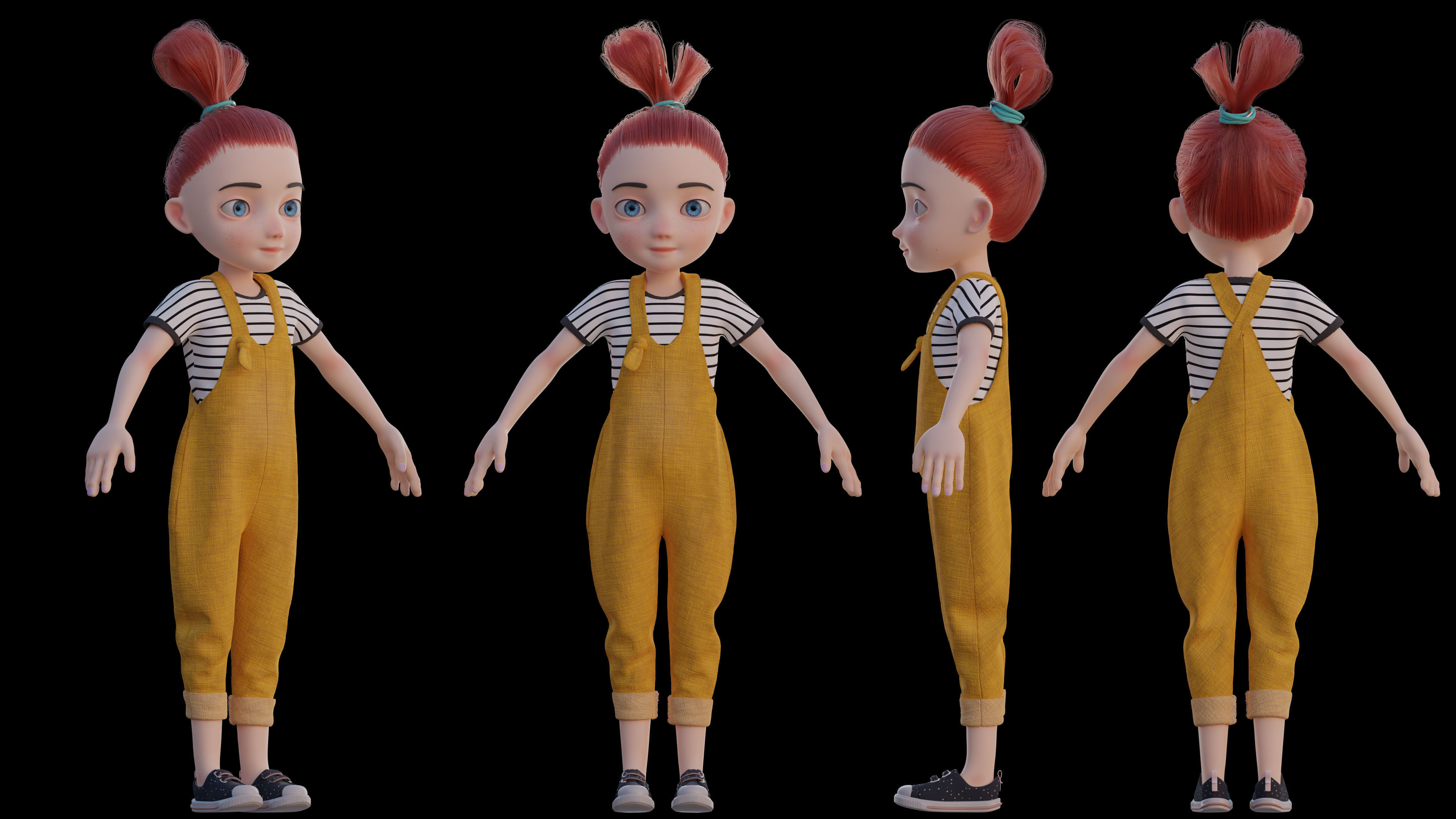 cartoon girl 3D model rigged | CGTrader