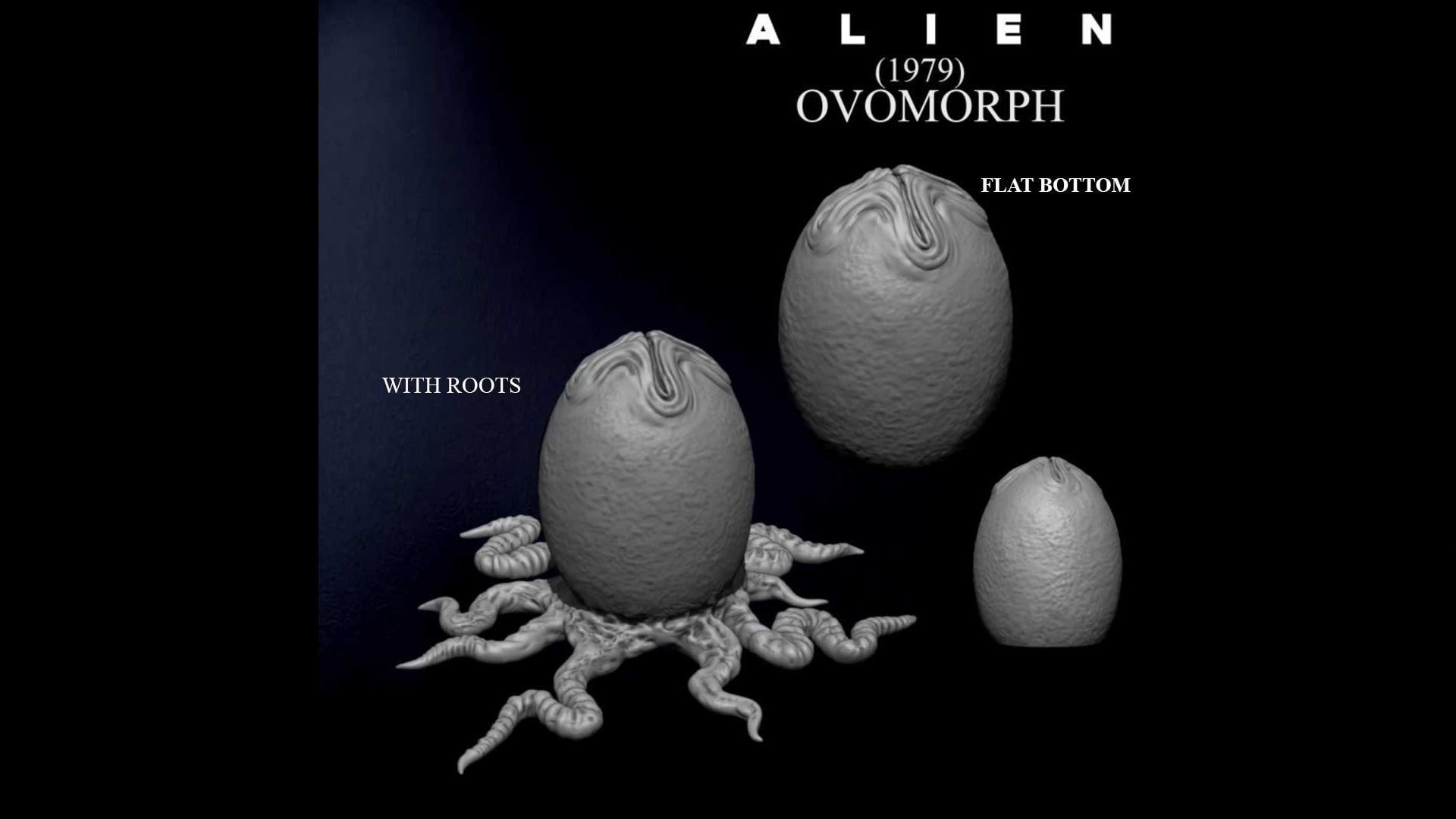 3D PRINTABLE ALIEN EGG OVOMORPH 1979 WITH ROOTS AND FLAT BOTTOM 3D ...