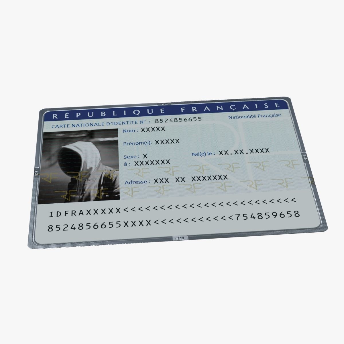 3D model French identity card CNI VR / AR / low-poly | CGTrader