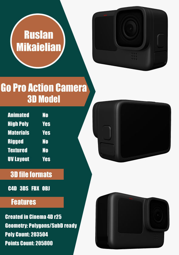 Go Pro Action Camera 3D model | CGTrader