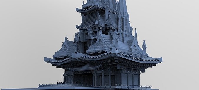 General Warlord Temple grand Tower 7 3D model | CGTrader