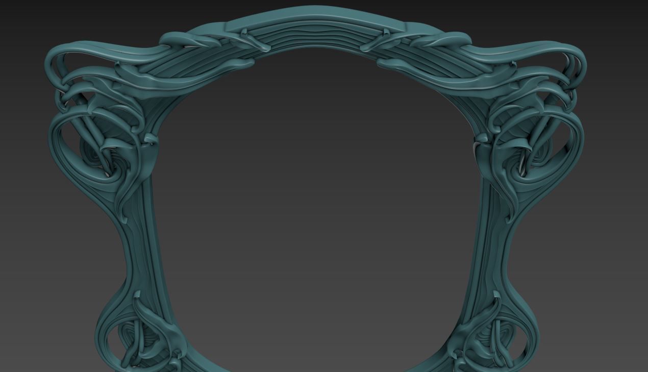 Art Nouveau leaf frame 3D model 3D printable | CGTrader