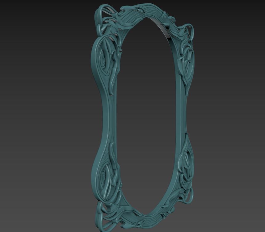 Art Nouveau leaf frame 3D model 3D printable | CGTrader
