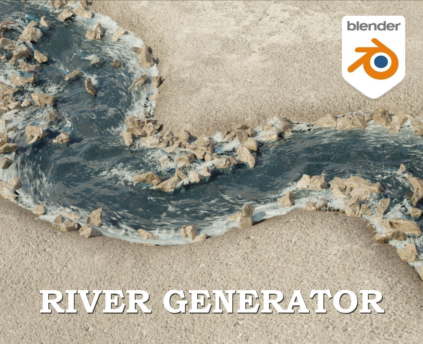 Realtime River Generator in Blender 3D model animated | CGTrader