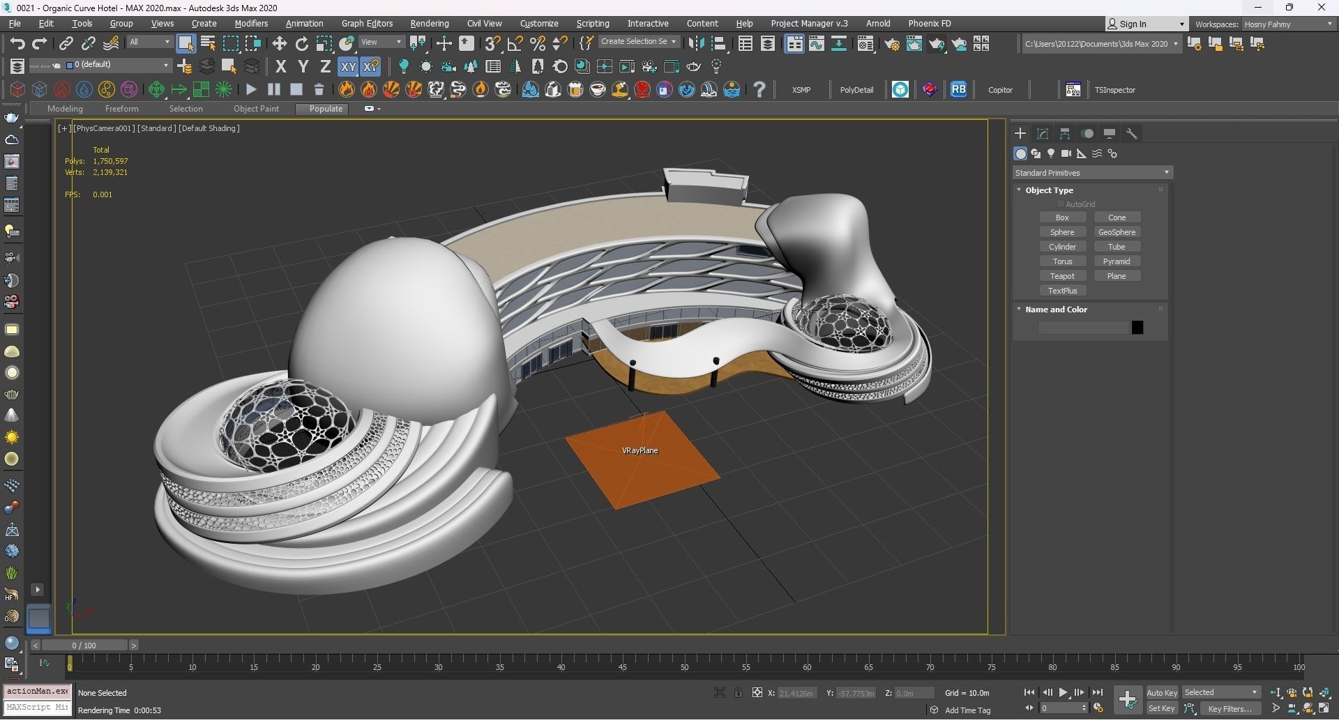 0021 - Organic Curve Hotel - 2Ds Plans - 3Ds Files 3D model | CGTrader