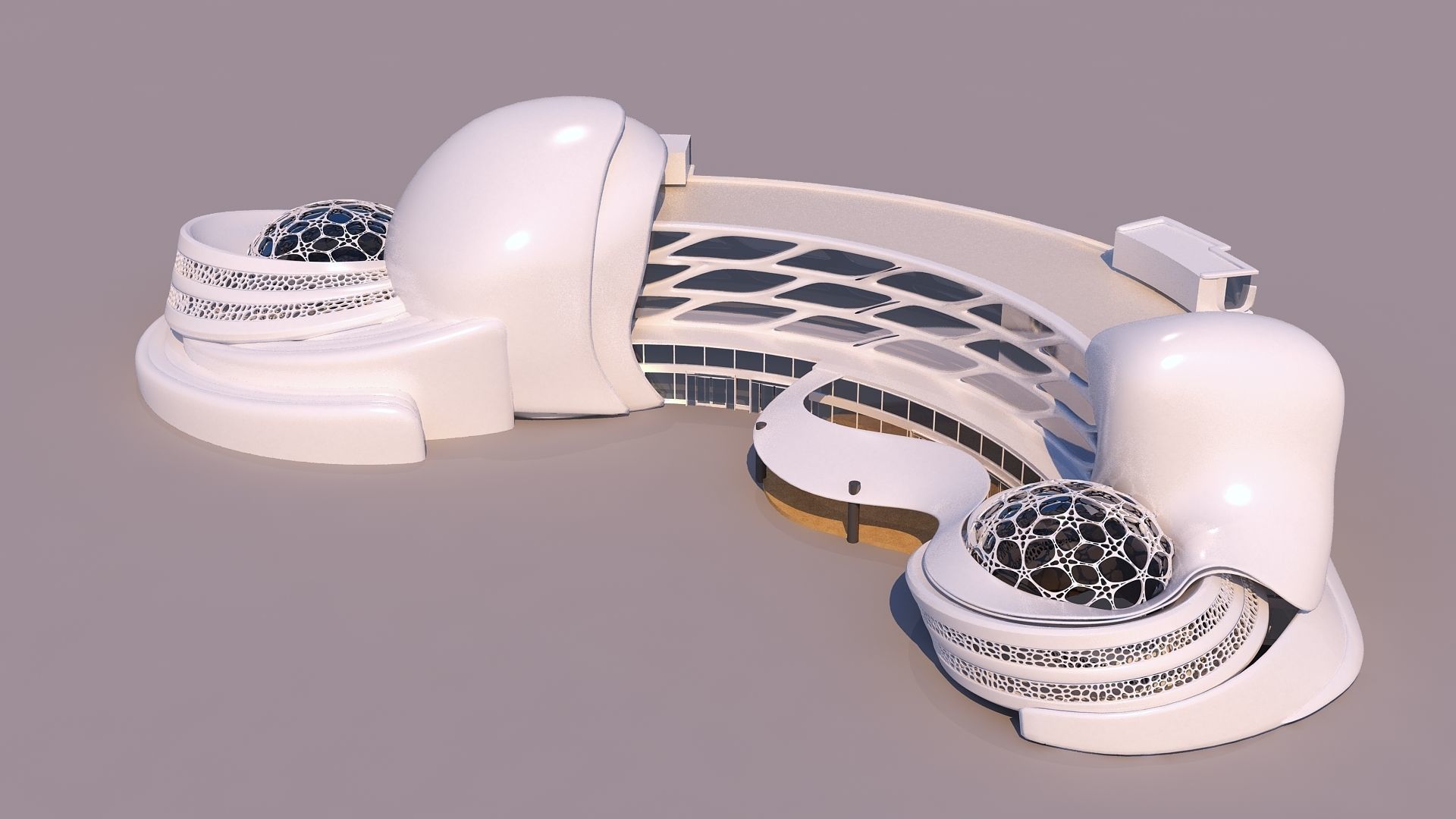 0021 - Organic Curve Hotel - 2Ds Plans - 3Ds Files 3D model | CGTrader