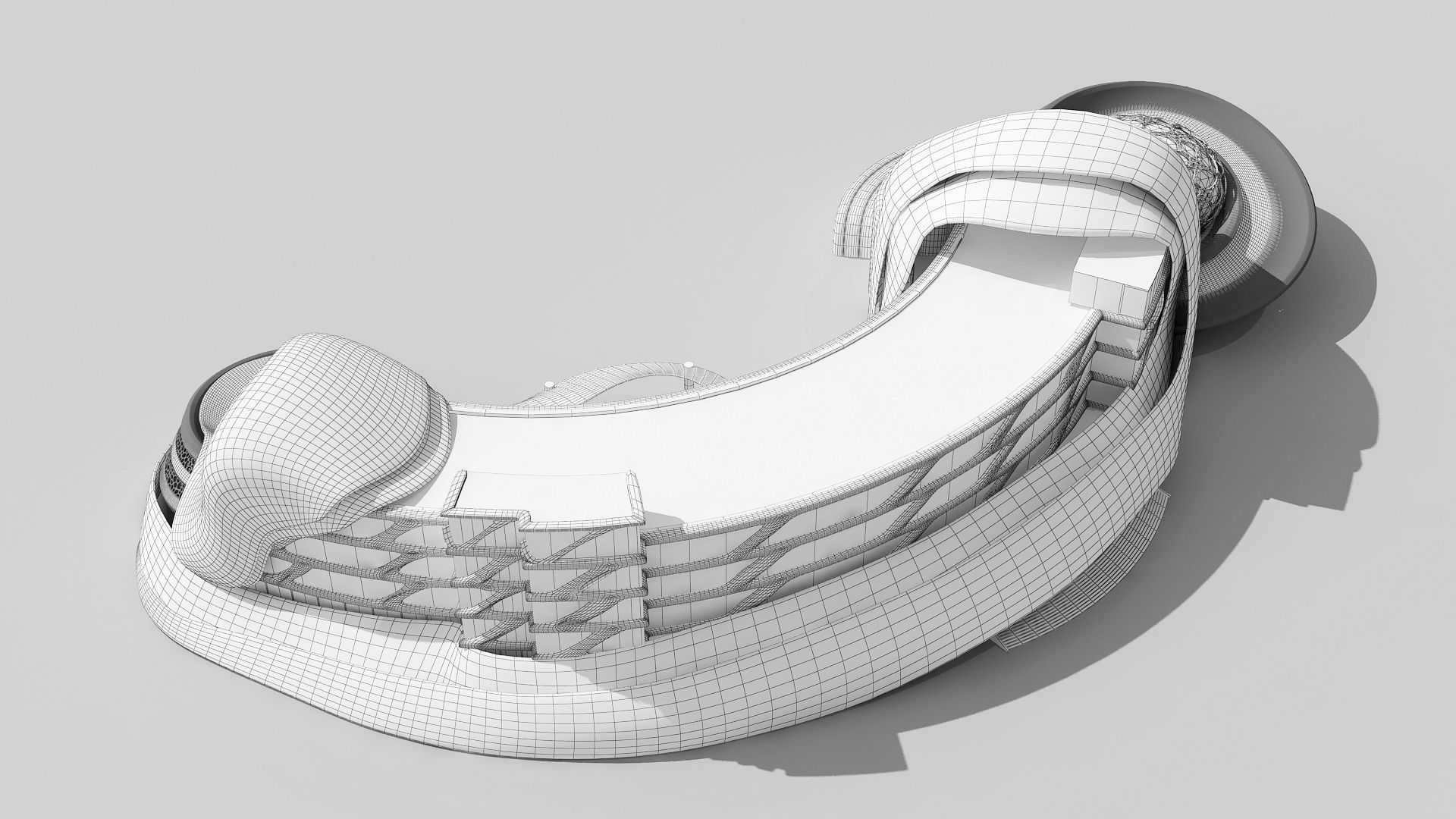 0021 - Organic Curve Hotel - 2Ds Plans - 3Ds Files 3D model | CGTrader