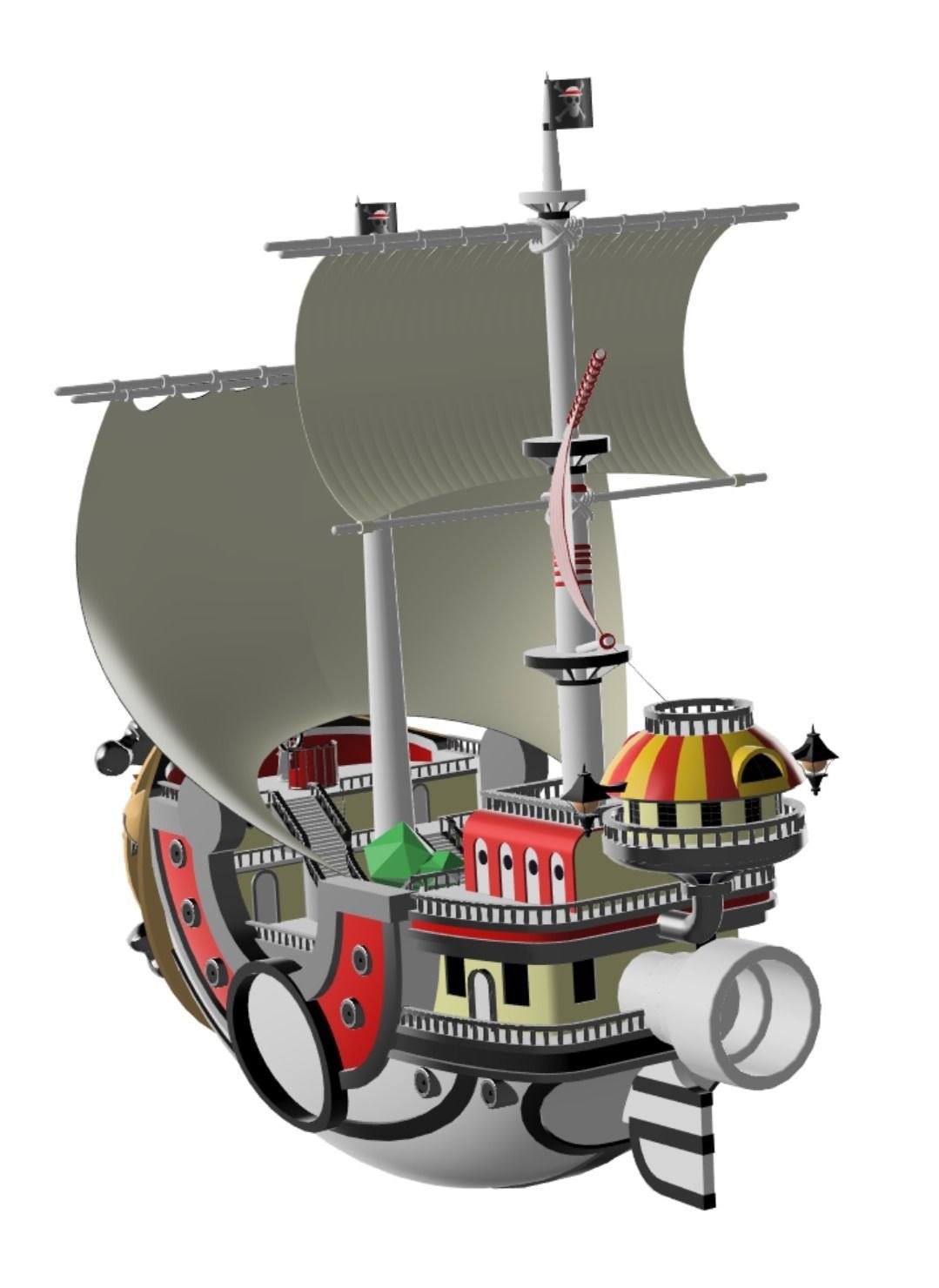 Thousand Sunny go one piece mugiwara 3D model 3D printable | CGTrader