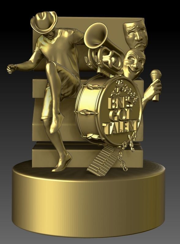 Elegant Got Talent Trophy 3D Model 3D model 3D printable | CGTrader