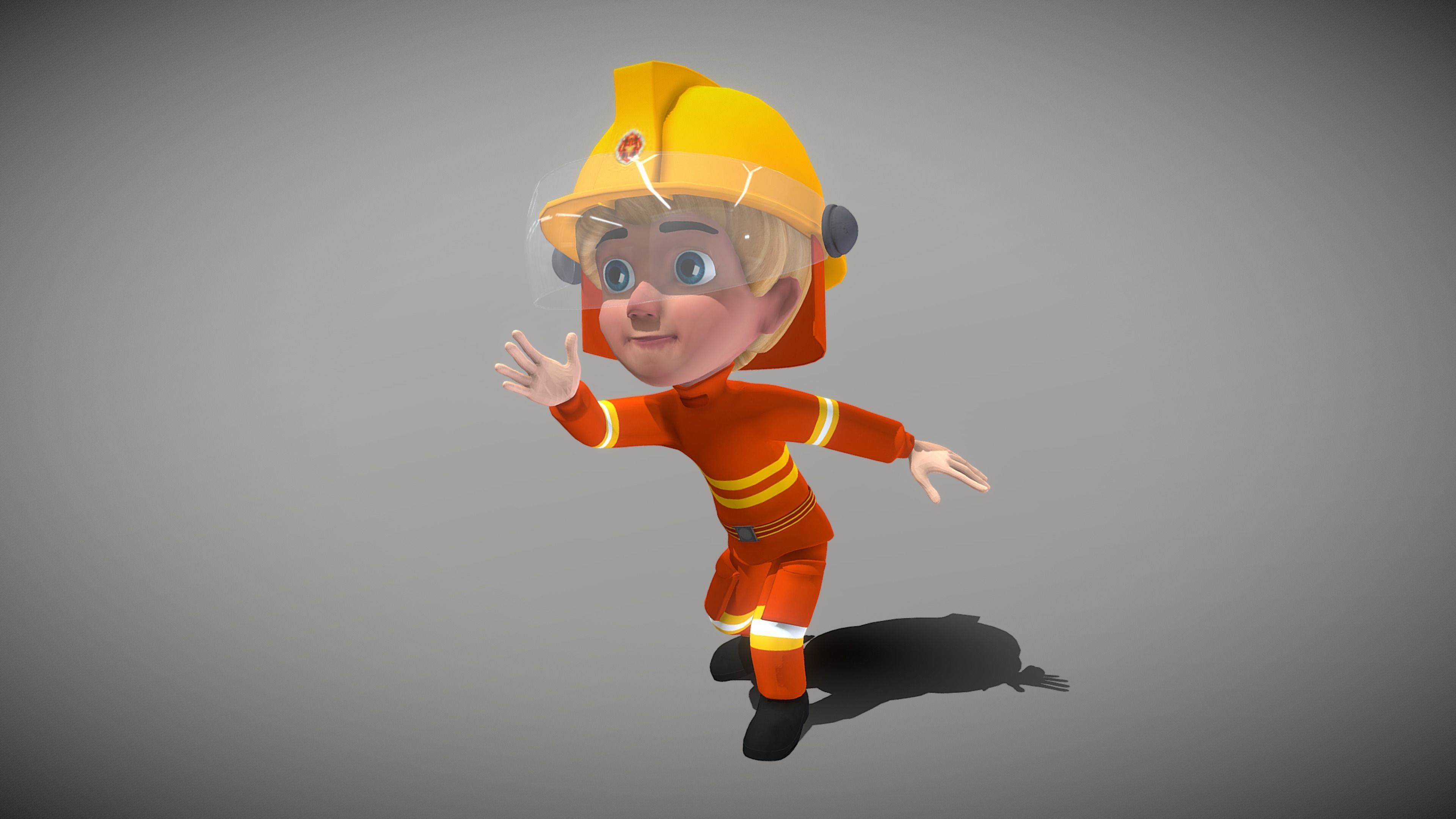 3D model Cartoon Fireman VR / AR / low-poly rigged animated | CGTrader