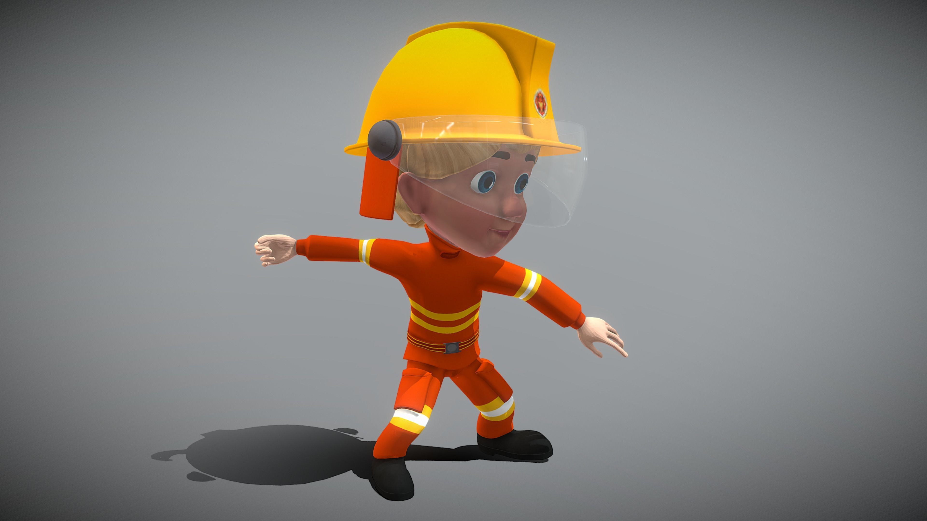 3D model Cartoon Fireman VR / AR / low-poly rigged animated | CGTrader
