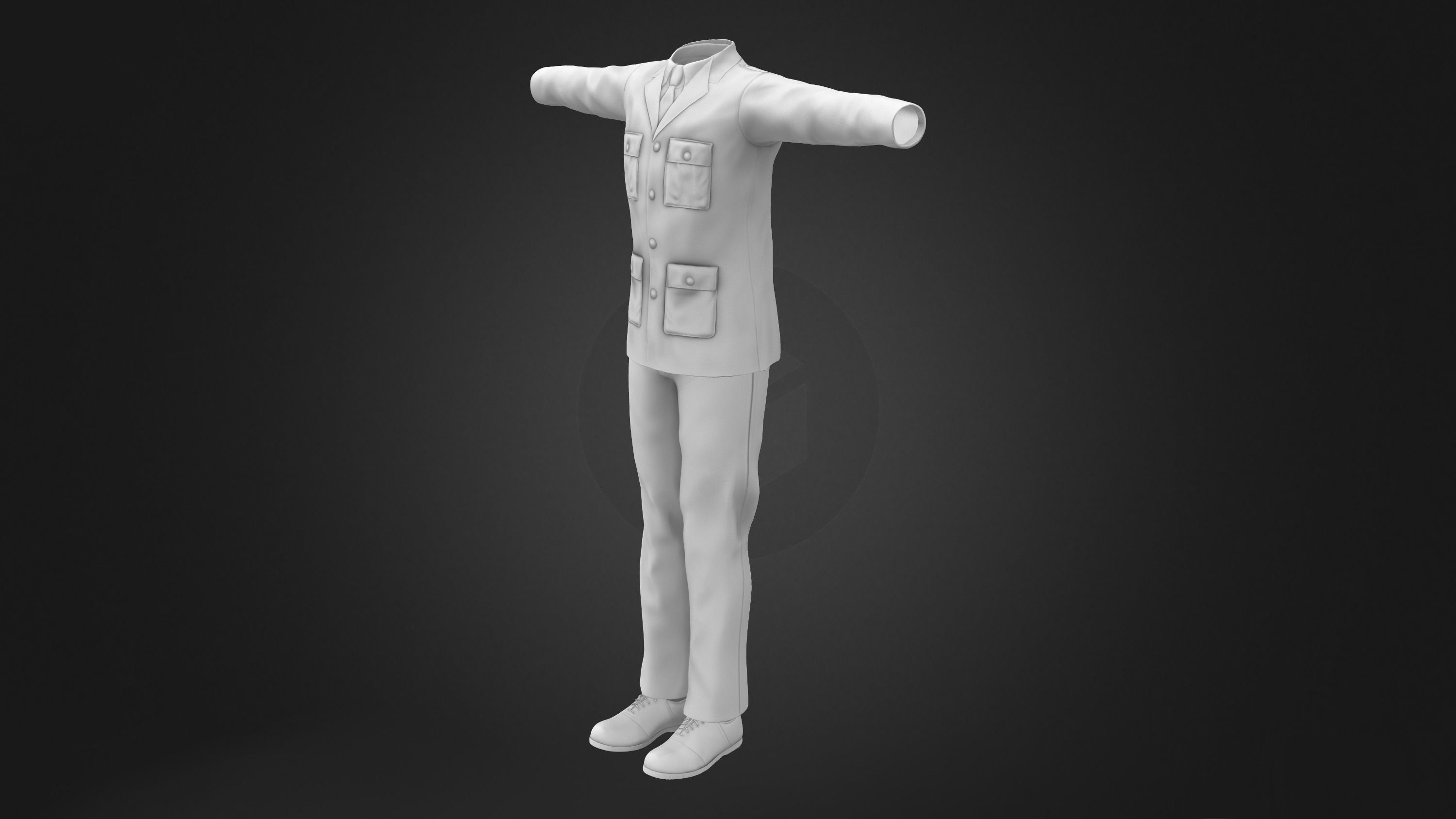 3D model Conductor Ticketer Greeter Driver Postman Style Uniform VR ...