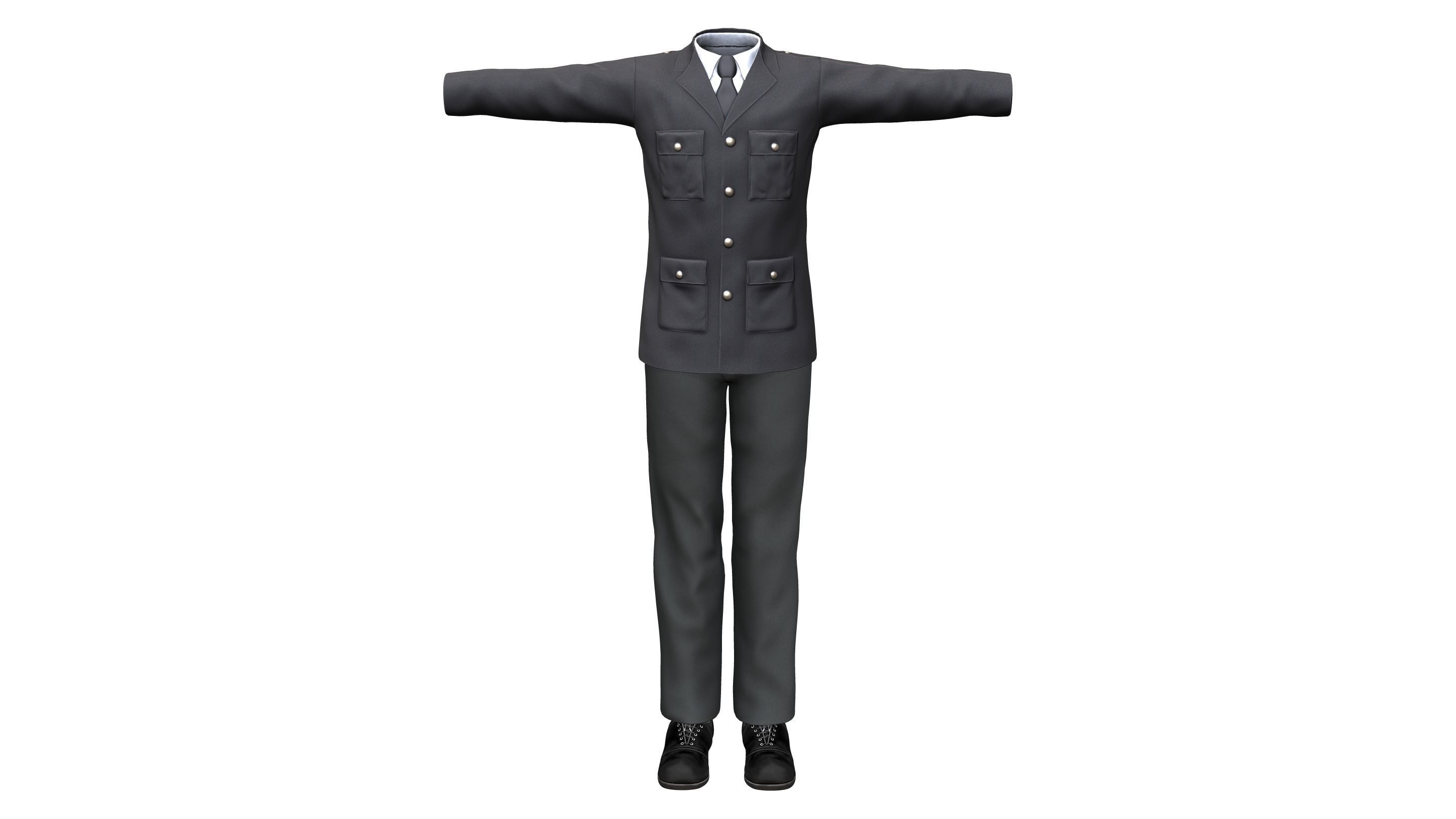 3D model Conductor Ticketer Greeter Driver Postman Style Uniform VR ...