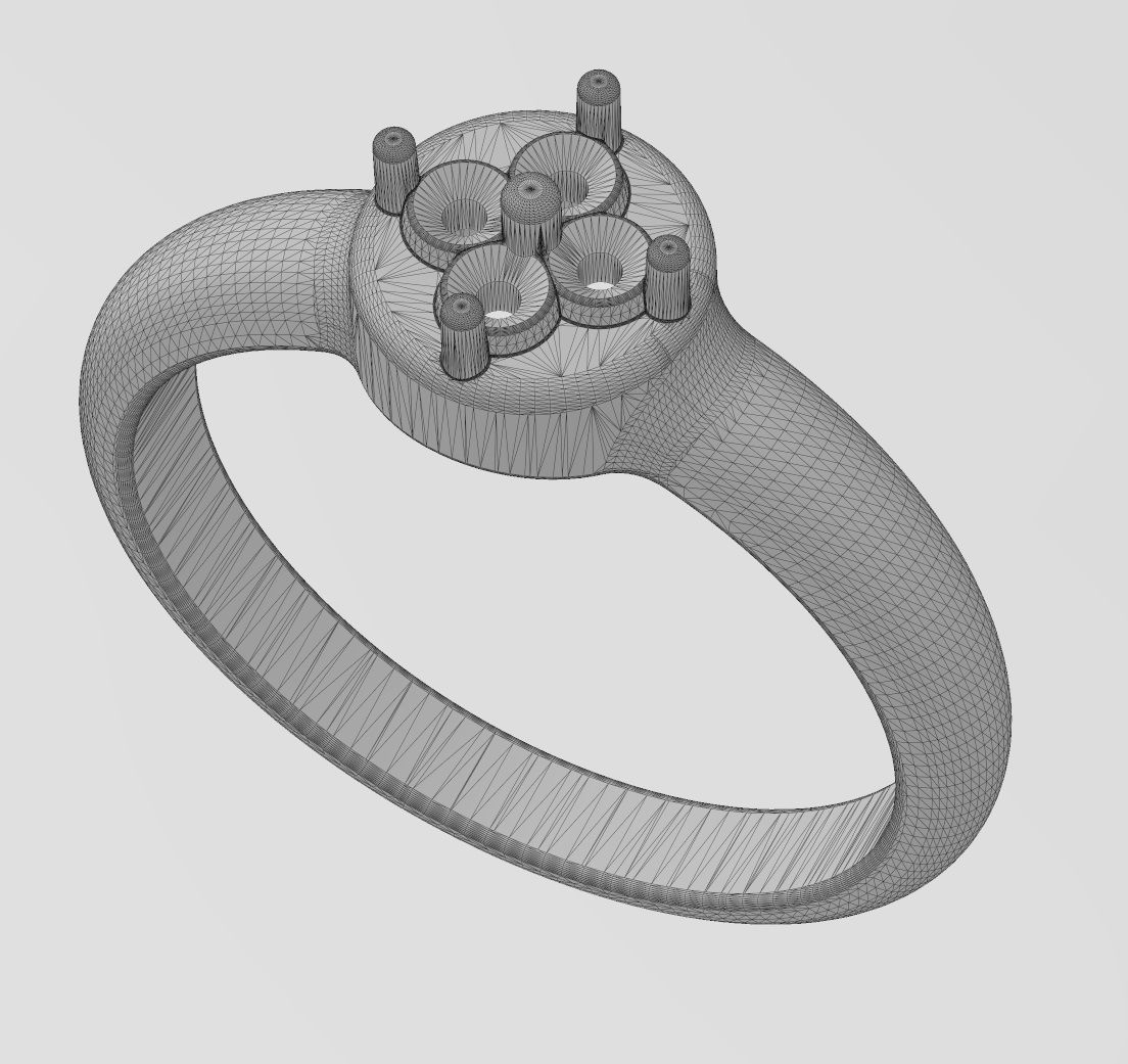 Small Round signet and square cluster signet Us sizes 6 7 8 3D model 3D printable | CGTrader