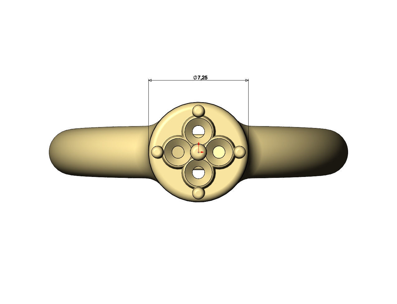 Small Round signet and square cluster signet Us sizes 6 7 8 3D model 3D ...