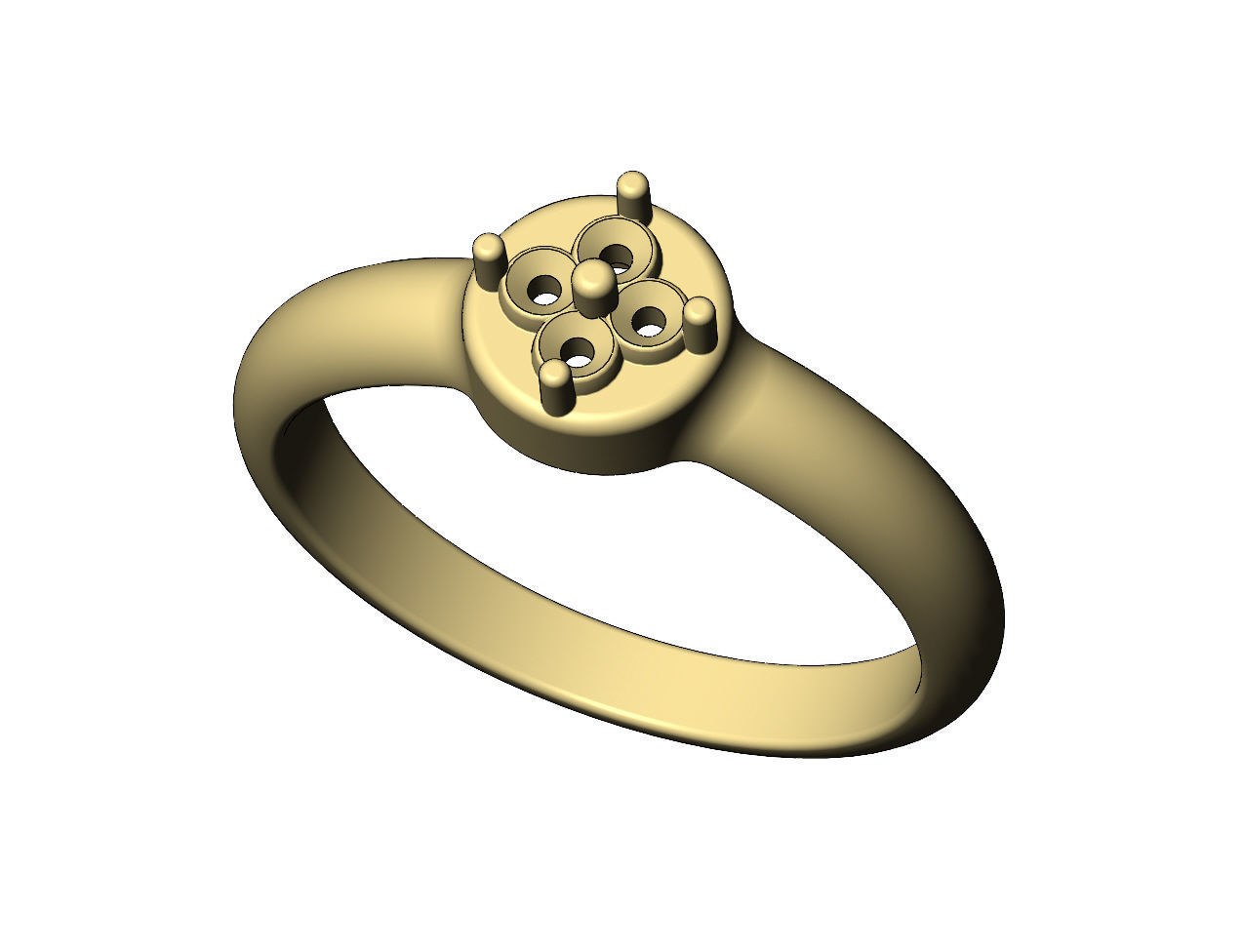 Small Round signet and square cluster signet Us sizes 6 7 8 3D model 3D ...