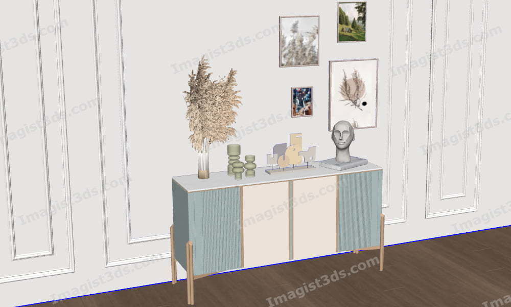 Foyer Cabinet Entryway Cabinet 3D Model for Sketchup 3D model | CGTrader