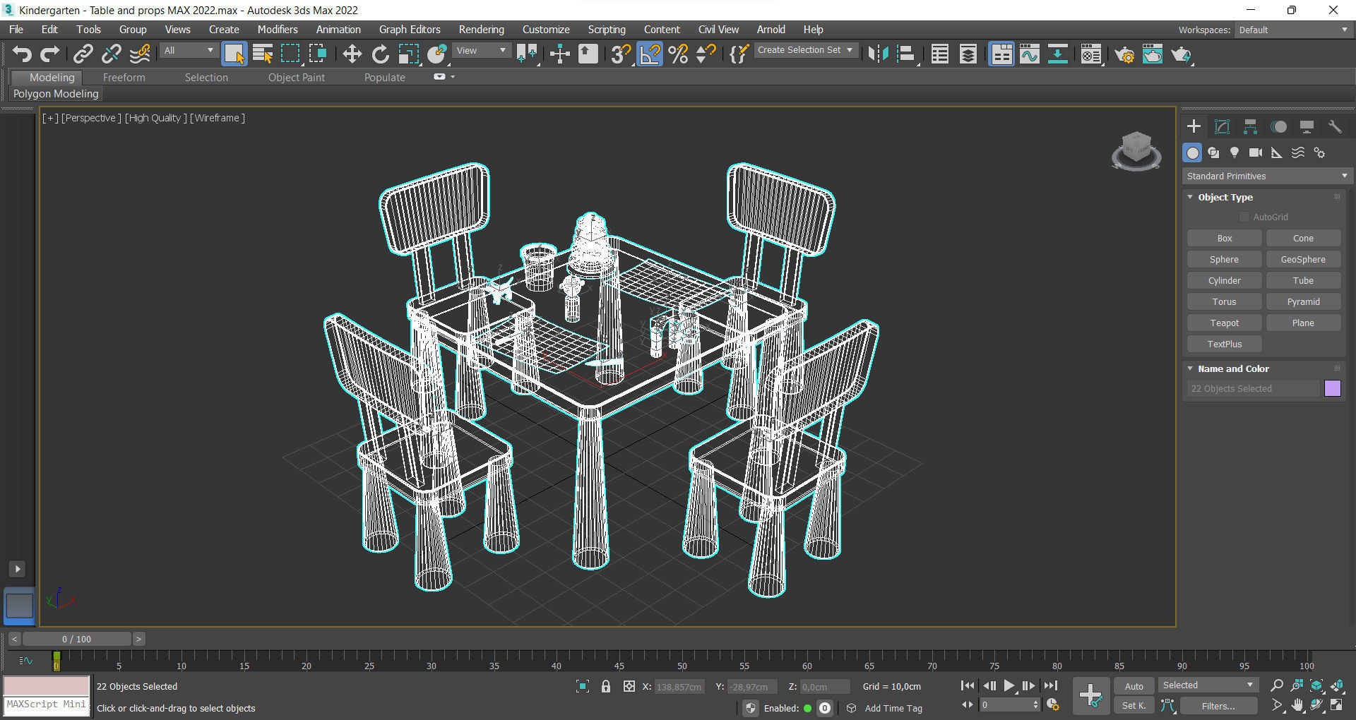 3D model Kindergarten - Table and props VR / AR / low-poly | CGTrader