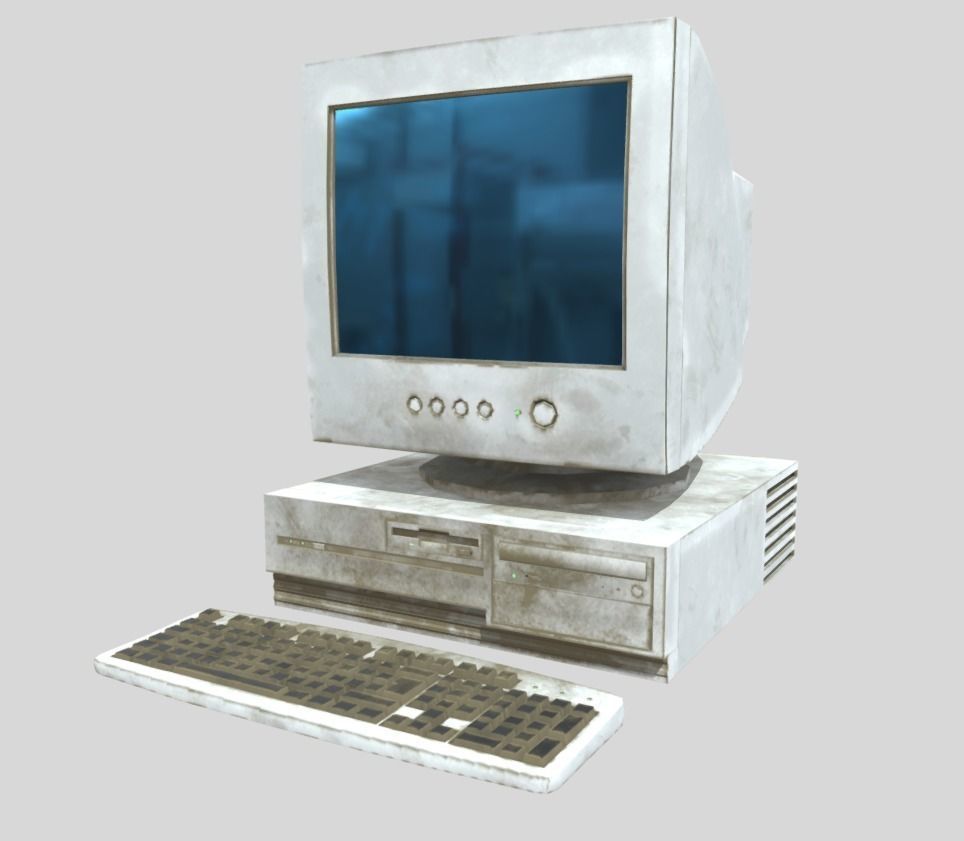 3D model Dirty Old Computer PBR Low Poly VR / AR / low-poly | CGTrader