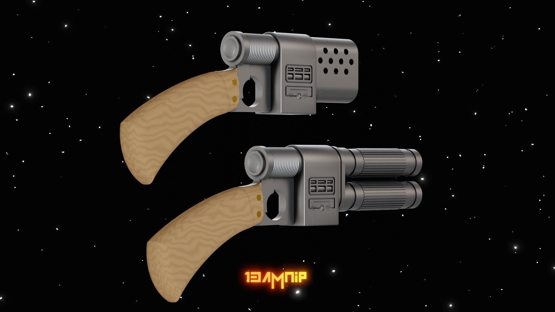 Maelstrom-7 tandem Blaster 3D model 3D printable | CGTrader