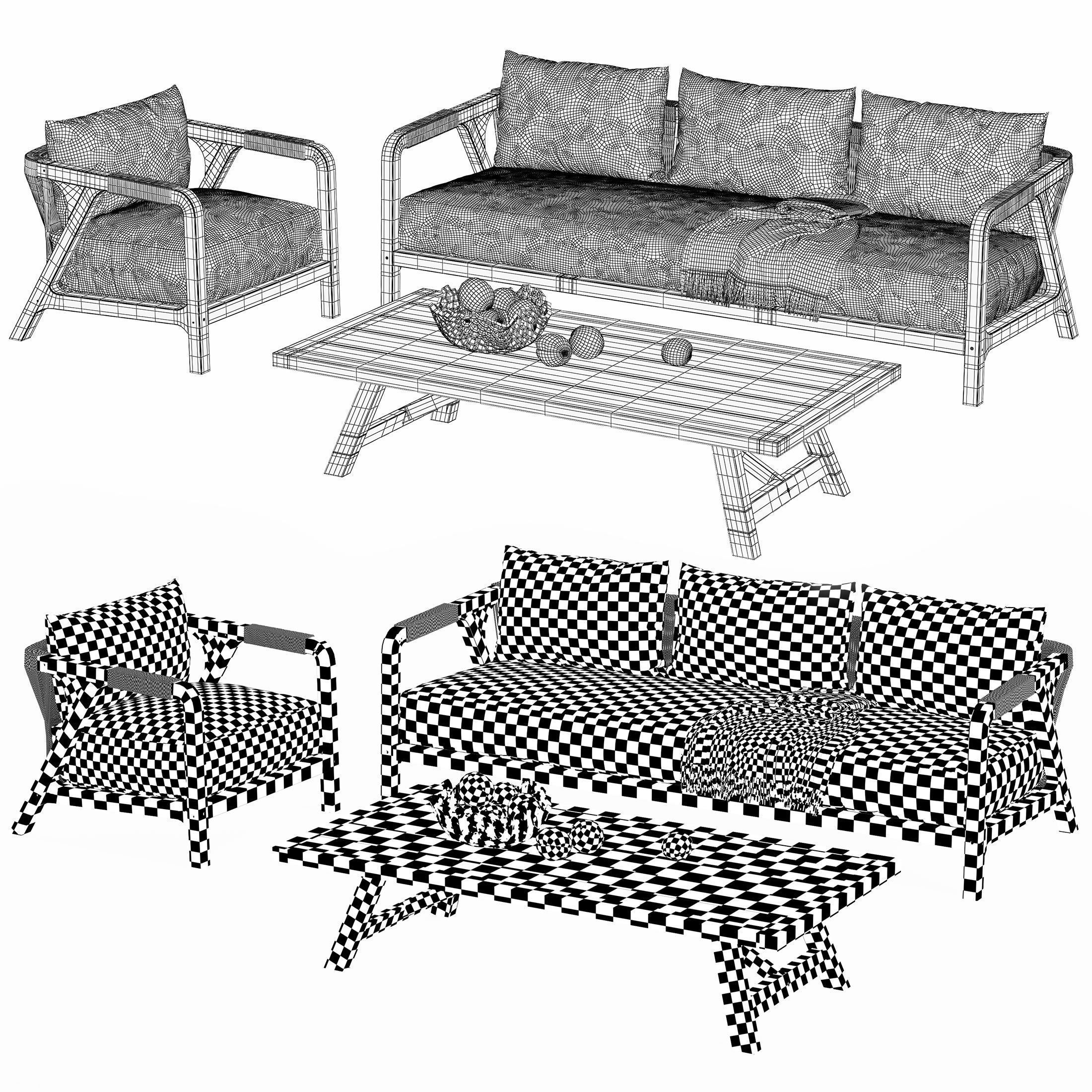 Tuci Outdoor Set 3D model | CGTrader