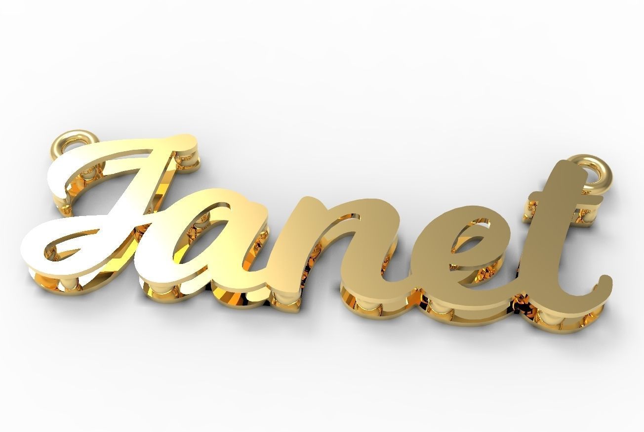 Janet name plate 3D model 3D printable | CGTrader