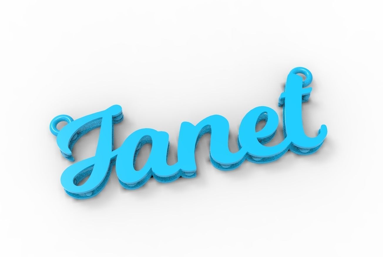 Janet name plate 3D model 3D printable | CGTrader
