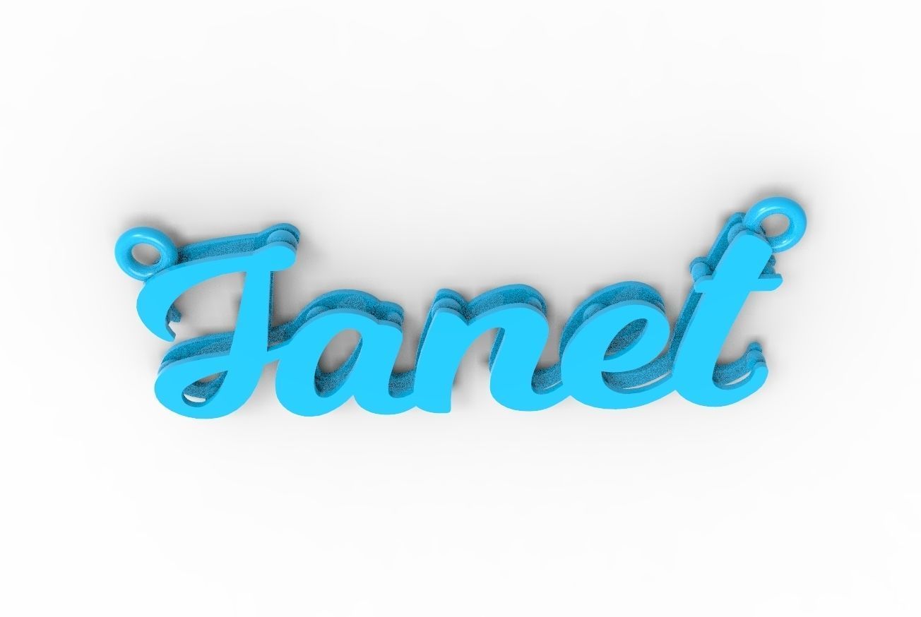Janet name plate 3D model 3D printable | CGTrader
