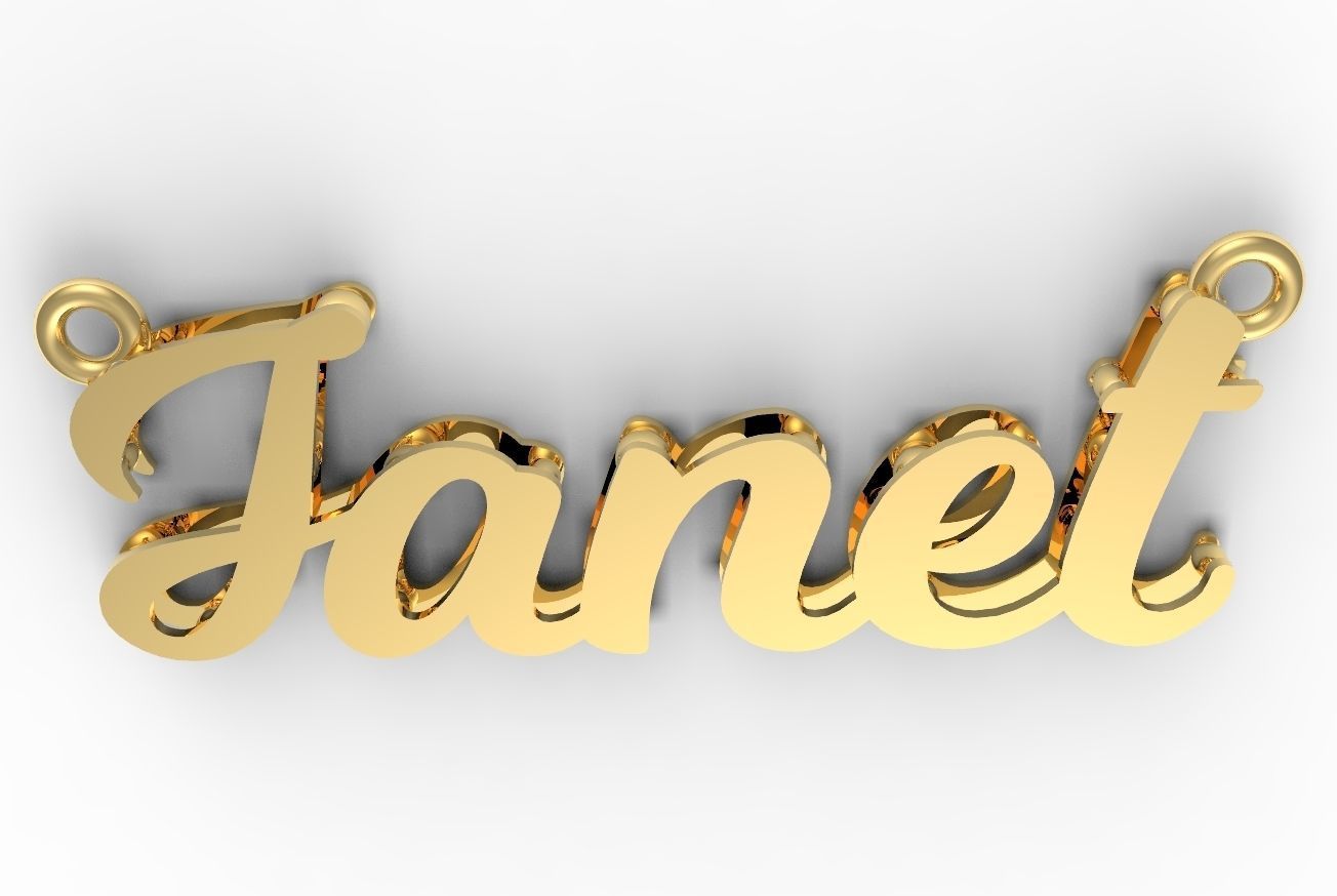 Janet name plate 3D model 3D printable | CGTrader