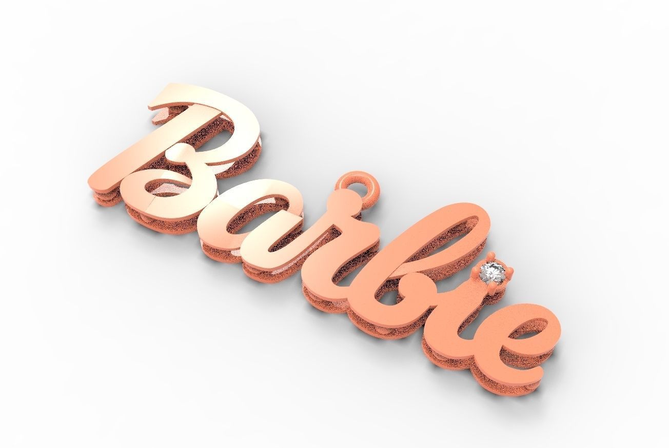 Barbie name plate 3D model 3D printable | CGTrader
