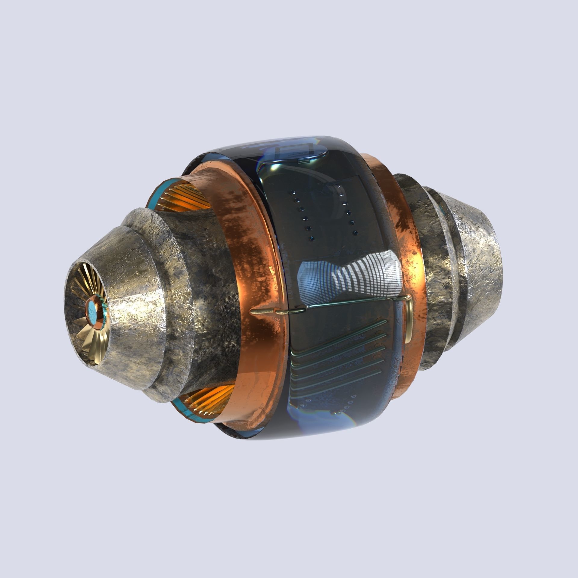 3D model 3D model of sci fi jet engine with light 3dsmax VR / AR / low ...