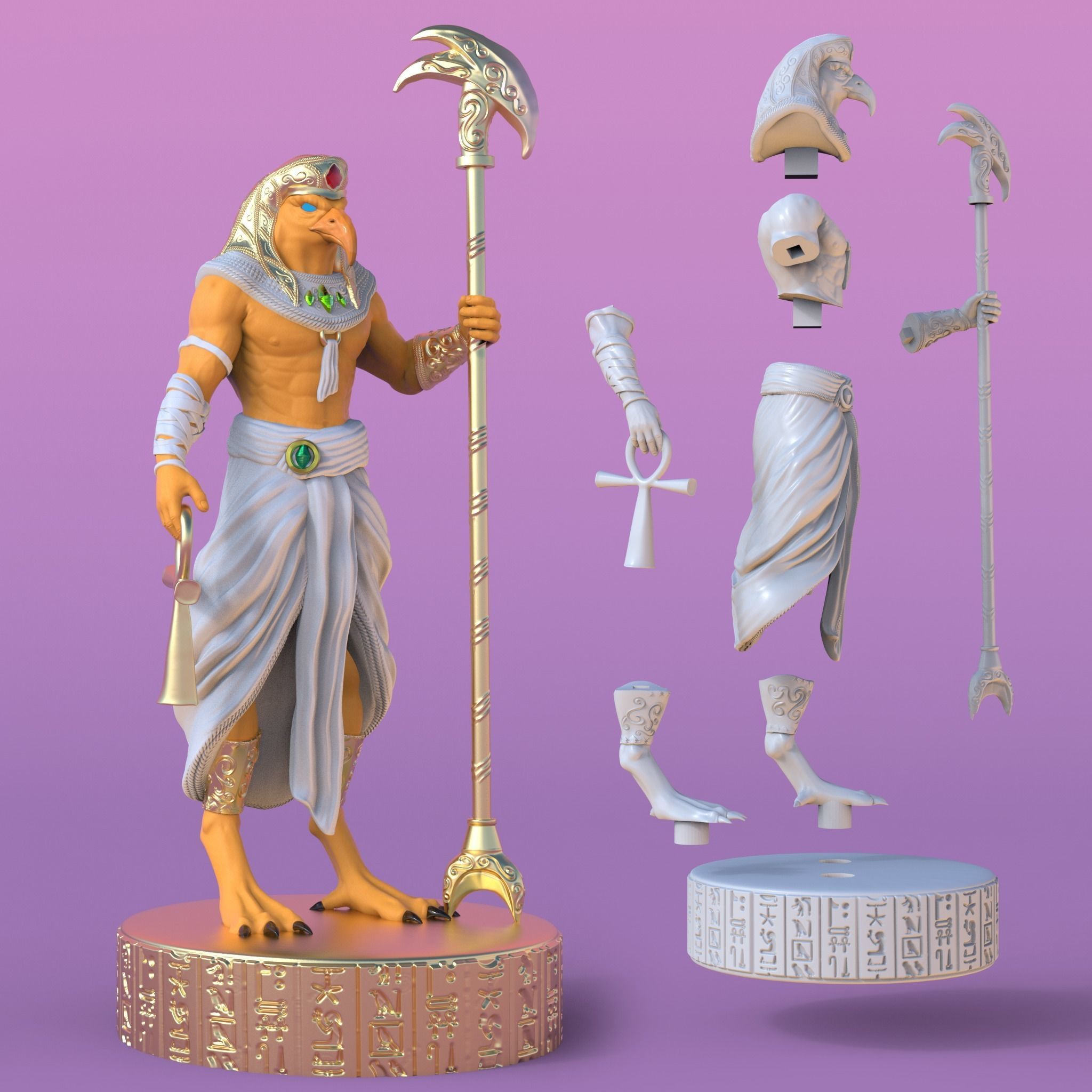 Horus egyptian god 3D model 3D printable | CGTrader