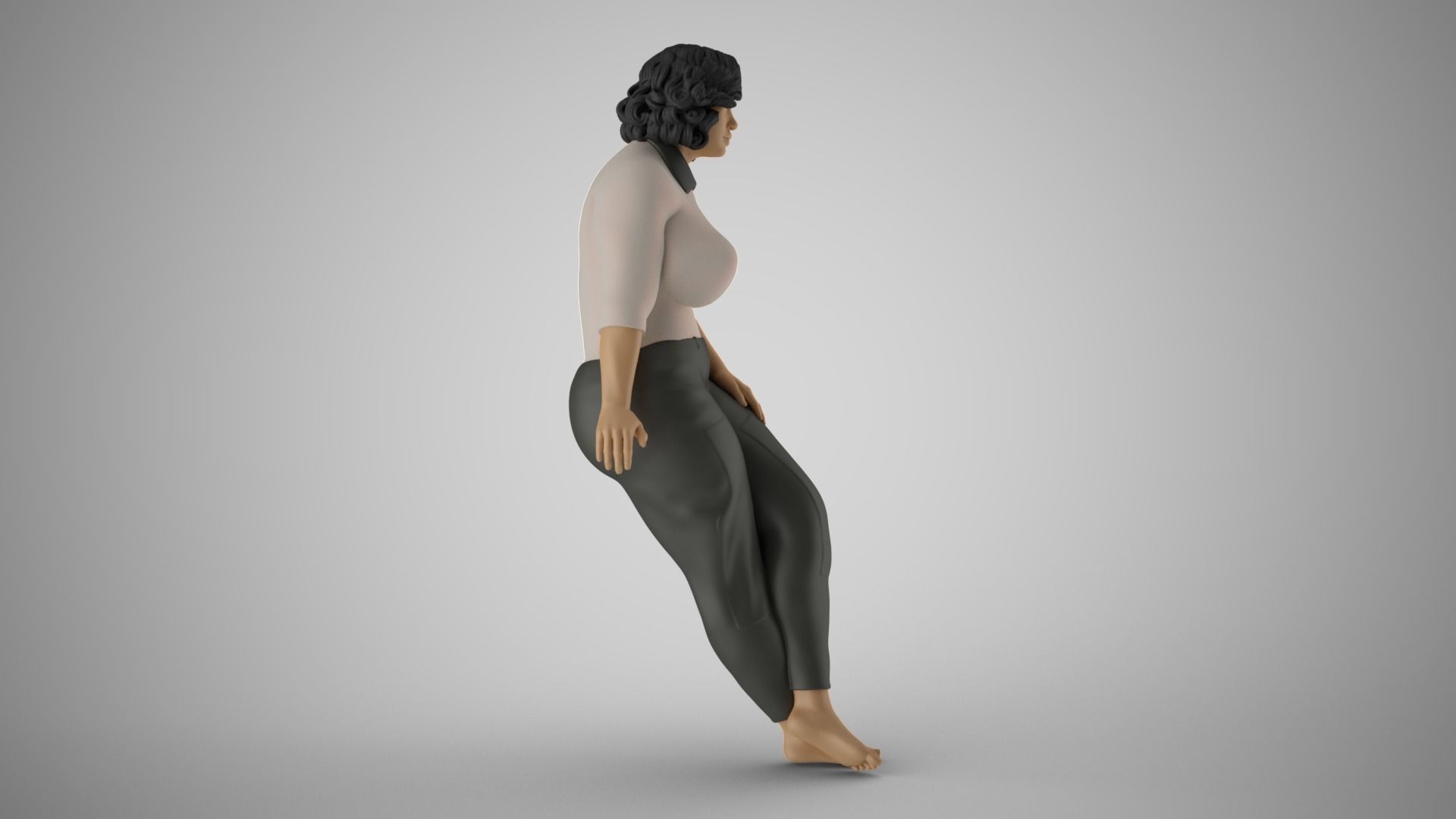 Overweight Woman Leaning 3D model 3D printable | CGTrader