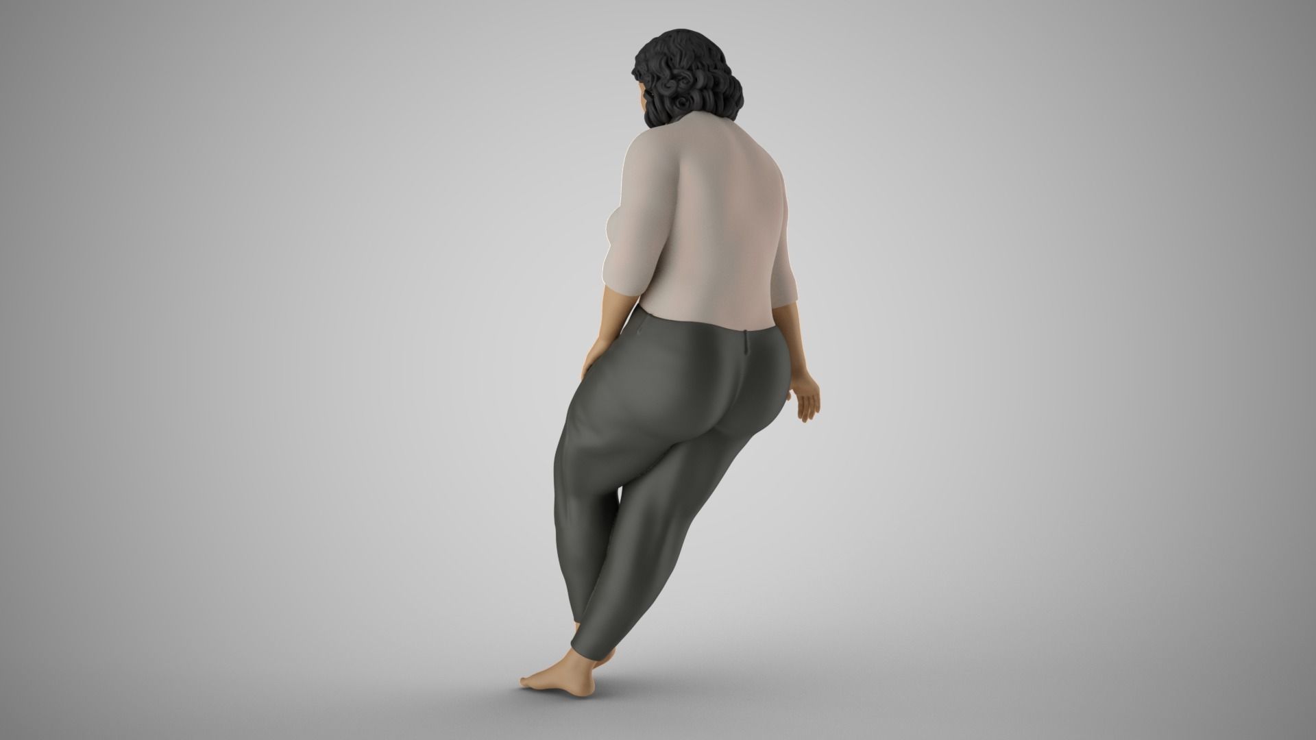 Overweight Woman Leaning 3D model 3D printable | CGTrader