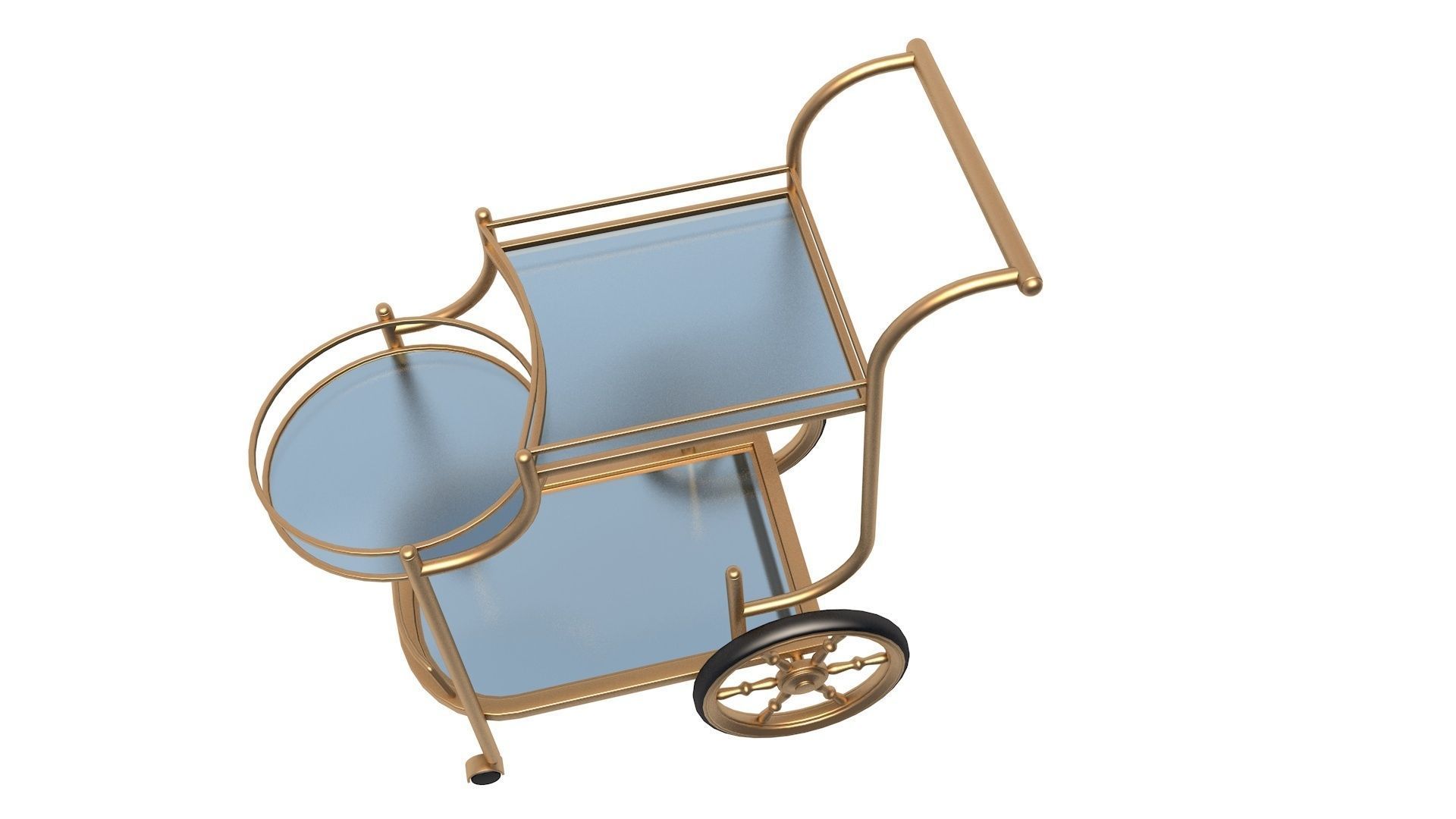 Golden Serving Trolley 3D model | CGTrader