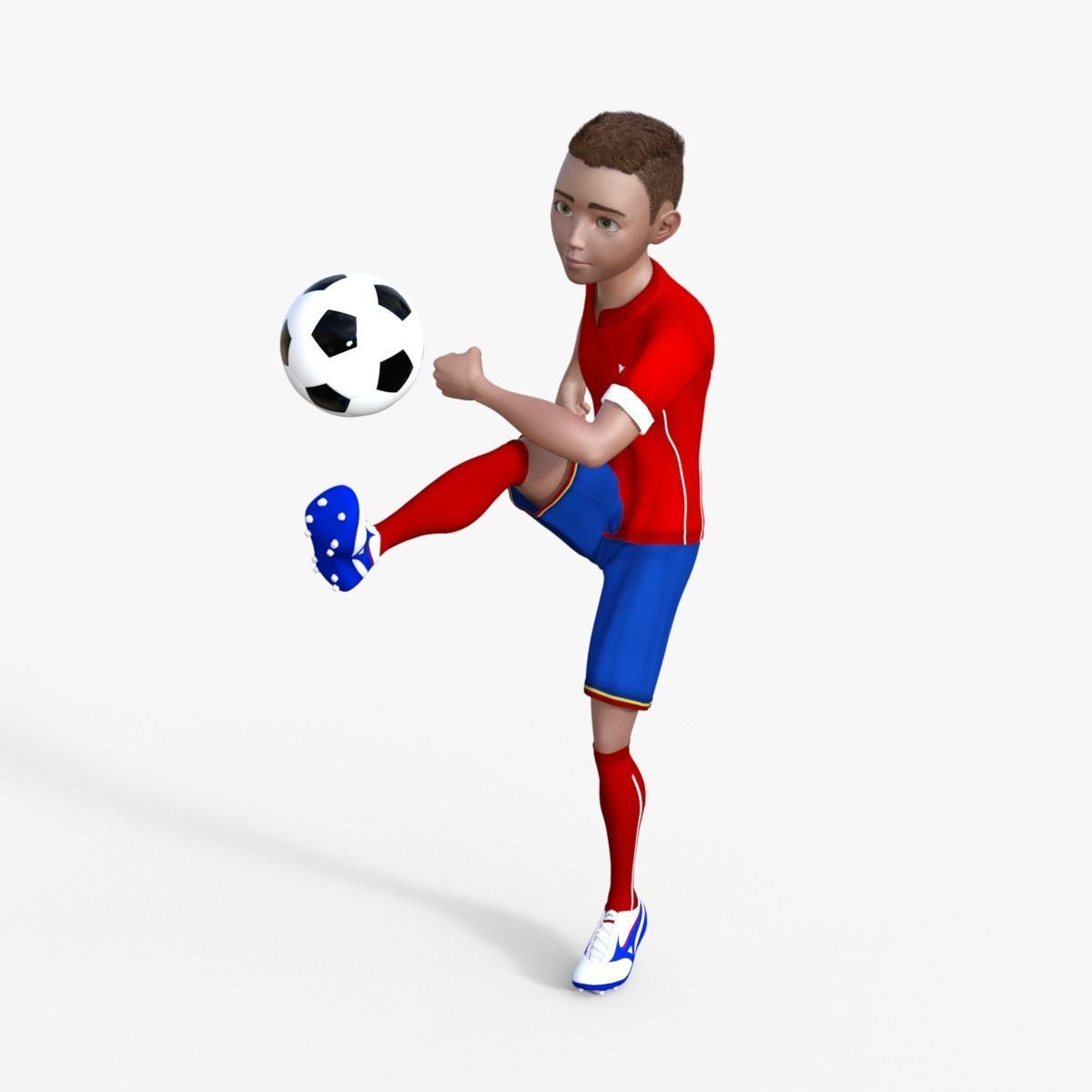 Cartoon Footballer Rigged 3D model rigged | CGTrader