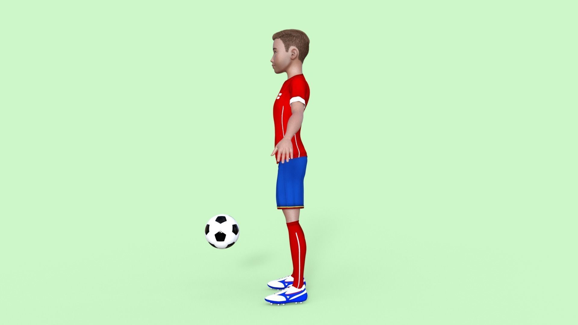 Cartoon Footballer Rigged 3D model rigged | CGTrader
