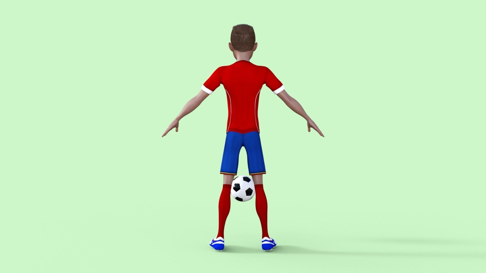 Cartoon Footballer Rigged 3D model rigged | CGTrader