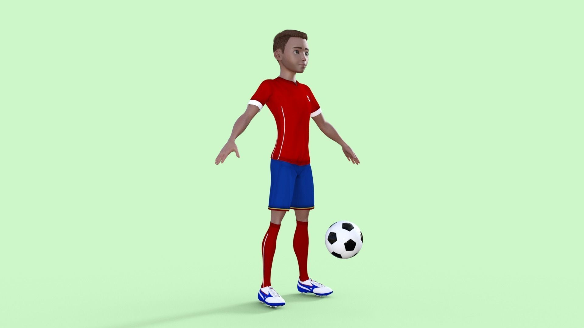 Cartoon Footballer Rigged 3D model rigged | CGTrader