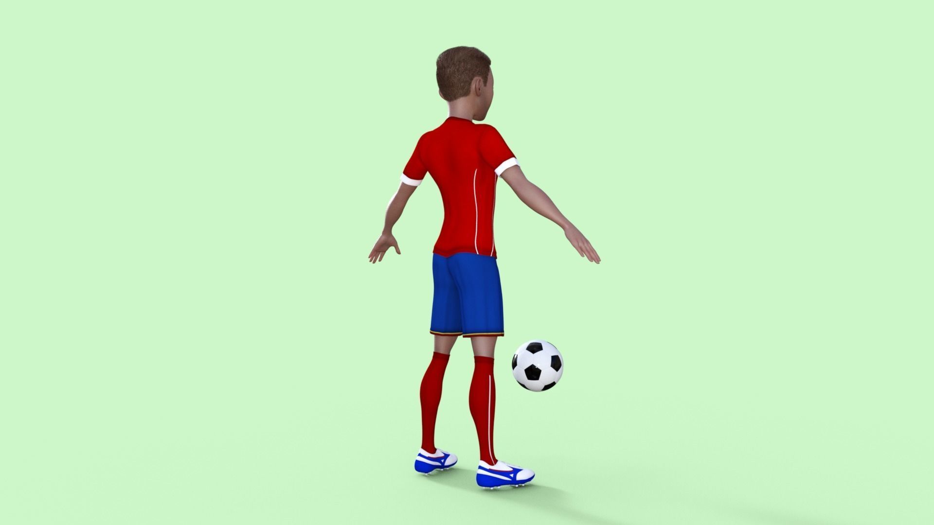 Cartoon Footballer Rigged 3D model rigged | CGTrader