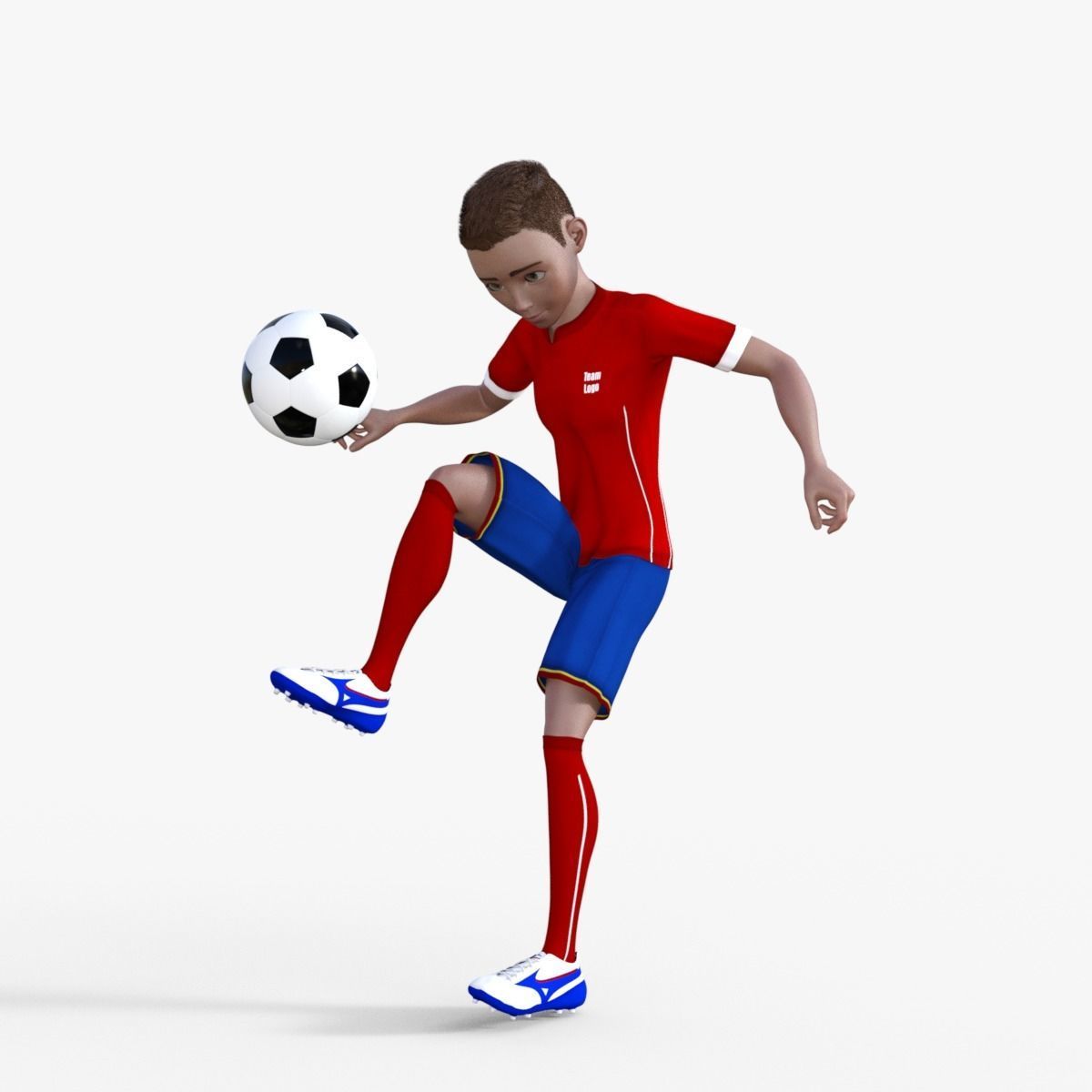 Cartoon Footballer Rigged 3D model rigged | CGTrader