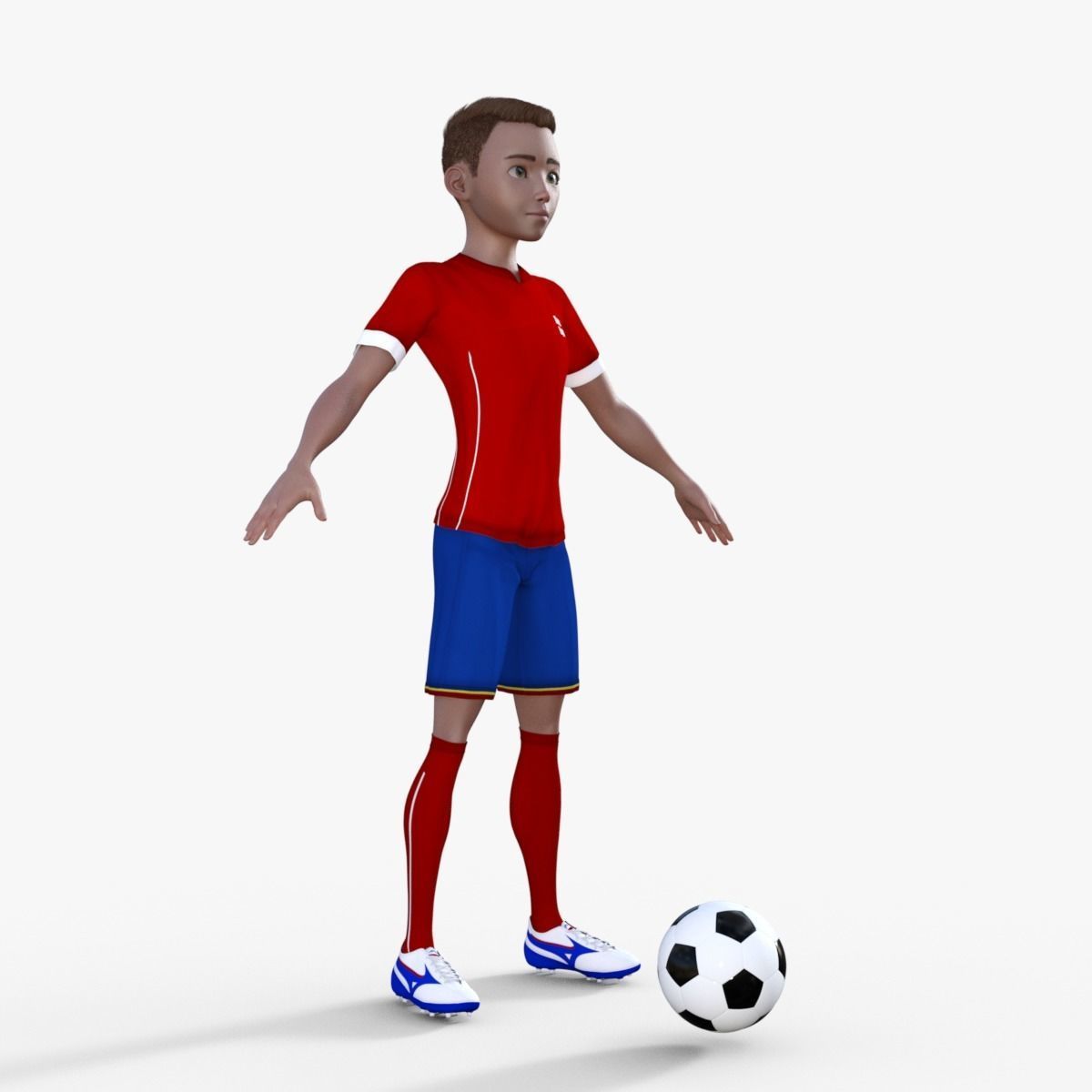 Cartoon Footballer Rigged 3D model rigged | CGTrader