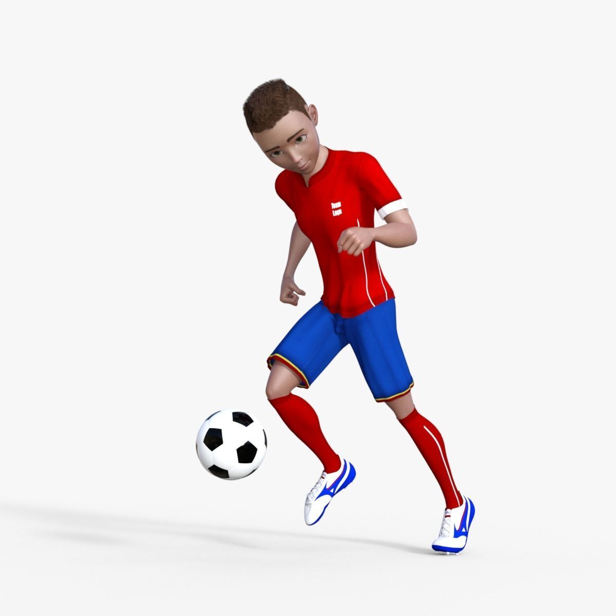 Cartoon Footballer Rigged 3D model rigged | CGTrader