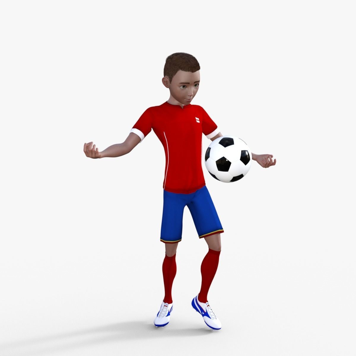 Cartoon Footballer Rigged 3D model rigged | CGTrader