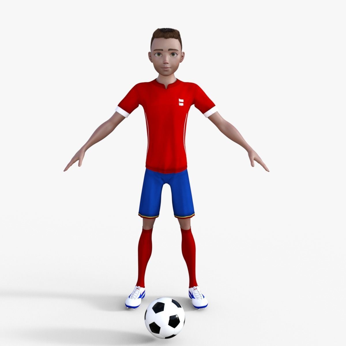 Cartoon Footballer Rigged 3D model rigged | CGTrader