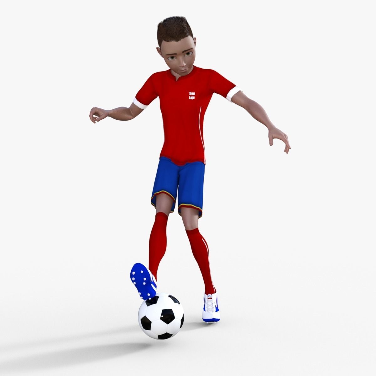 Cartoon Footballer Rigged 3D model rigged | CGTrader